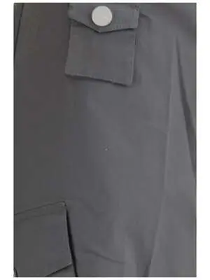GANNI Stretch Cotton Cargo Pants - Gray
