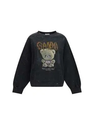 GANNI Isoli Forest Teddy Sweatshirt - Gray