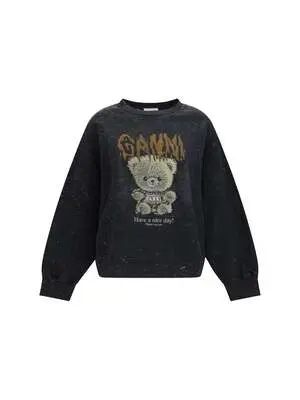 GANNI Isoli Forest Teddy Sweatshirt - Gray