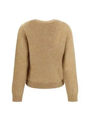 GANNI Alpaca Graphic Crewneck Sweater - Cream