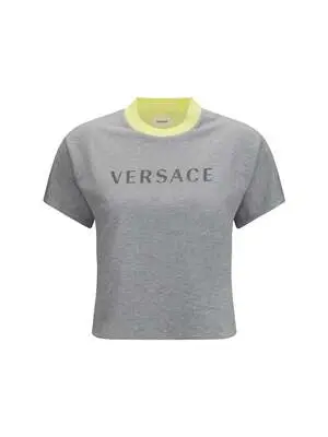 Versace Logo Cotton T-shirt - Gray