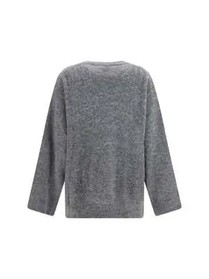 GANNI Mushroom Teddy Alpaca-blend Sweater - Gray