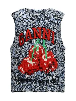 GANNI Wool Cherry Vest - Multicolor