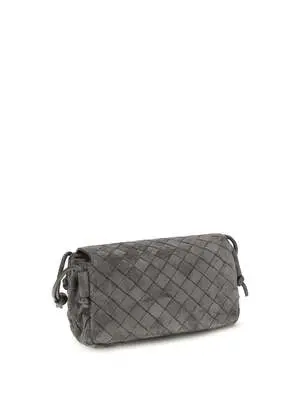 Bottega Veneta Notturno Suede Clutch - Gray