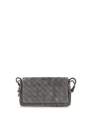 Bottega Veneta Notturno Suede Clutch - Gray