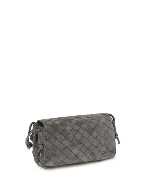 Bottega Veneta Notturno Suede Clutch - Gray