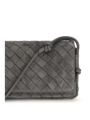 Bottega Veneta Notturno Suede Clutch - Gray