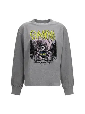 GANNI Isoli Teddy Forest Sweatshirt - Gray