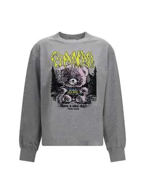 GANNI Isoli Teddy Forest Sweatshirt - Gray