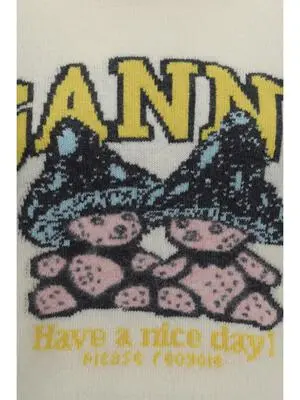 GANNI Mushroom Teddy Wool-blend Sweater