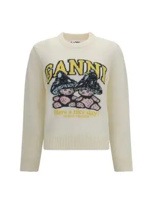 GANNI Isoli Teddy Forest Sweatshirt - Multicolor