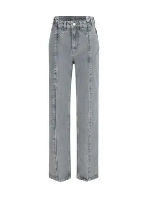 GANNI Rigid Denim Cuffed Jeans