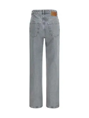 GANNI Rigid Denim Cuffed Jeans
