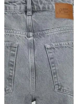 GANNI Rigid Denim Cuffed Jeans