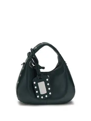 GANNI Mini Studded Hobo Handbag - Green