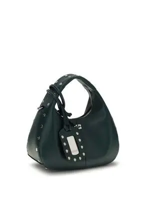 GANNI Mini Studded Hobo Handbag - Green