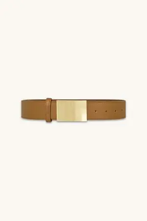 THE NOLI SHOP Bianca Belt With Gold-tone Buckle - Mocha