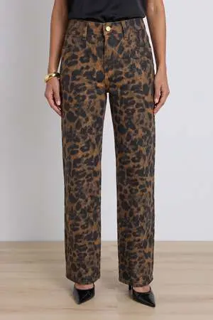 THE NOLI SHOP Marilyn Straight Leg Jean - Leopard