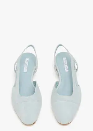 TONY BIANCO Pixie Slingback Flats - Sky Suede