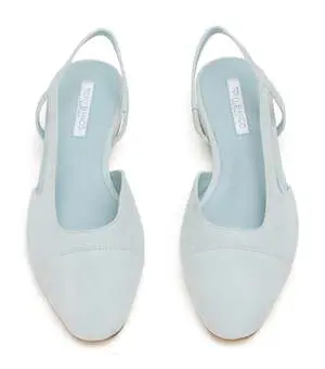 TONY BIANCO Pixie Slingback Flats - Sky Suede