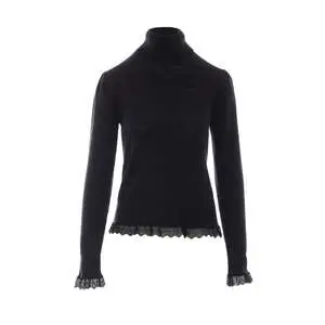 GANNI Turtleneck In Lace Merinos