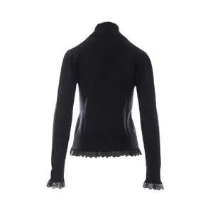 GANNI Turtleneck In Lace Merinos