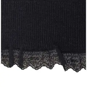 GANNI Turtleneck In Lace Merinos