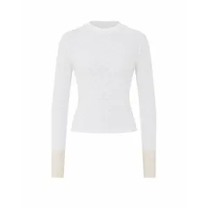 LANVIN LANVIN Embroidered Geometric Print Long Sleeve Top White