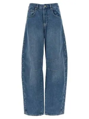 Marine Serre Contrast Stitching Jeans For Women