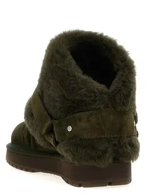Burberry Chubby Suede Ankle Boots With Shearling - Green