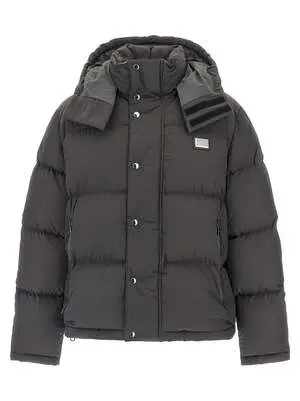 Dolce & Gabbana Quilted Down Jacket With Logo Patch