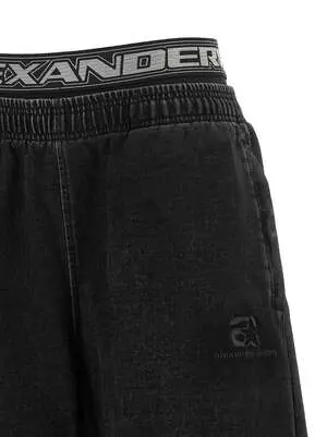 Alexander Wang Wide Leg Denim Pants - Black