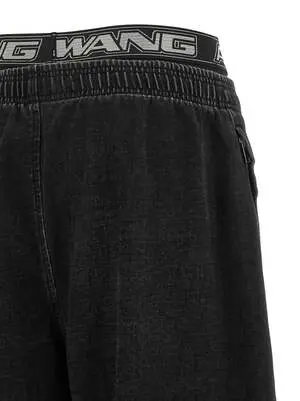 Alexander Wang Wide Leg Denim Pants - Black