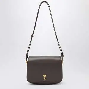 AMI Paris Calfskin Shoulder Bag - Brown