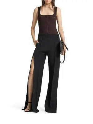 COURREGES 90s-style Ribbed Tank Top With Zip