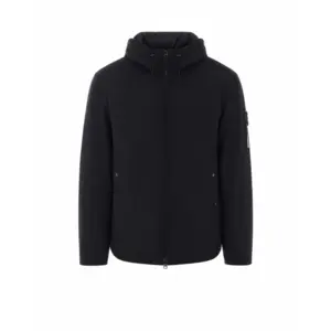 Stone Island Soft Shell-r Hooded Jacket - Black