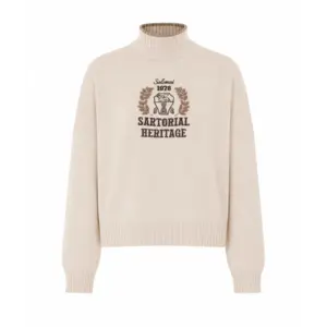 Brunello Cucinelli Sequin-embellished Cashmere Turtleneck Sweater - White