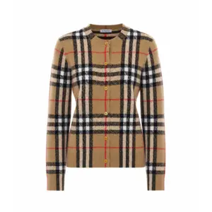 Burberry Check Cashmere Cardigan - Brown