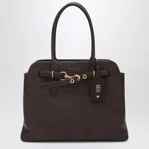 Miu Miu Radica Nappa Leather Aventure Bag - Brown