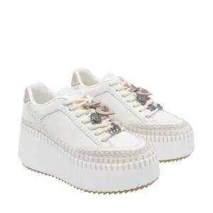 Chloé Leather And Suede Platform Sneakers