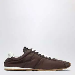 Miu Miu Burnt-tone Leather Plume Sneakers - Brown