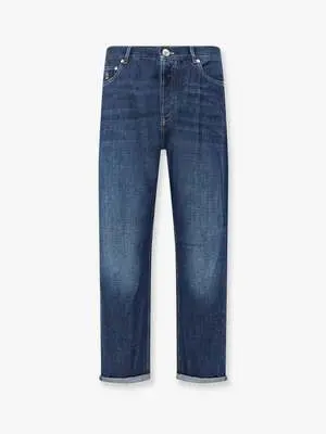 Brunello Cucinelli Straight Leg Cotton Jeans - Multicolor