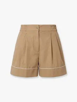 Moncler Beige Cotton Blend Shorts - Cream