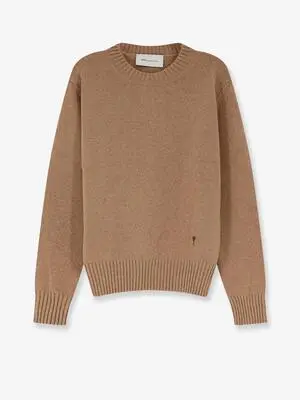 AMI Paris Cashmere Crew Neck Sweater - Brown