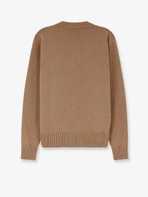 AMI Paris Cashmere Crew Neck Sweater - Brown