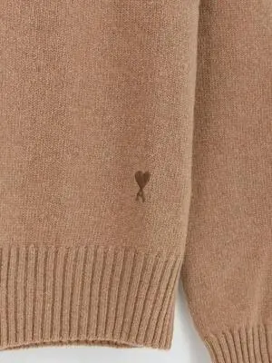 AMI Paris Cashmere Crew Neck Sweater - Brown