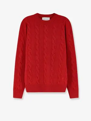 AMI Paris Wool Sweater With Cable Knit - Multicolor