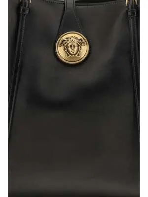 Versace Medusa Lambskin Tote Bag - Black