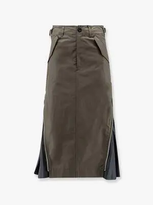 Sacai Cotton Pleated Skirt - Multicolor