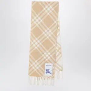 Burberry Sand Check Cashmere Scarf - Cream